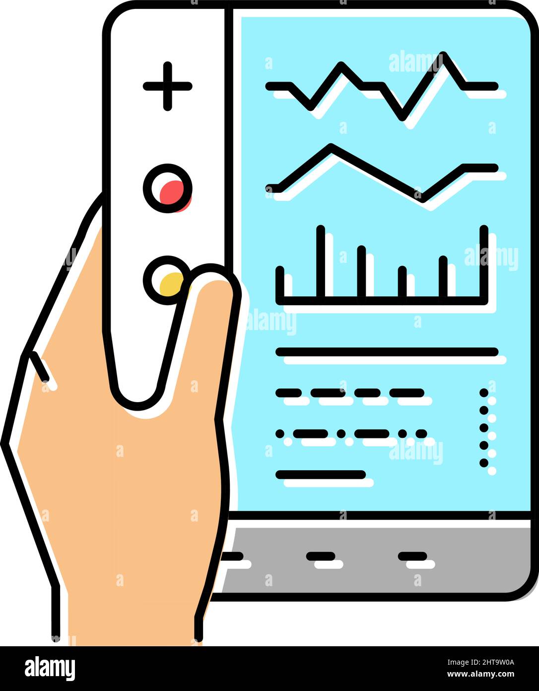 remote health care color icon vector illustration Stock Vector Image ...