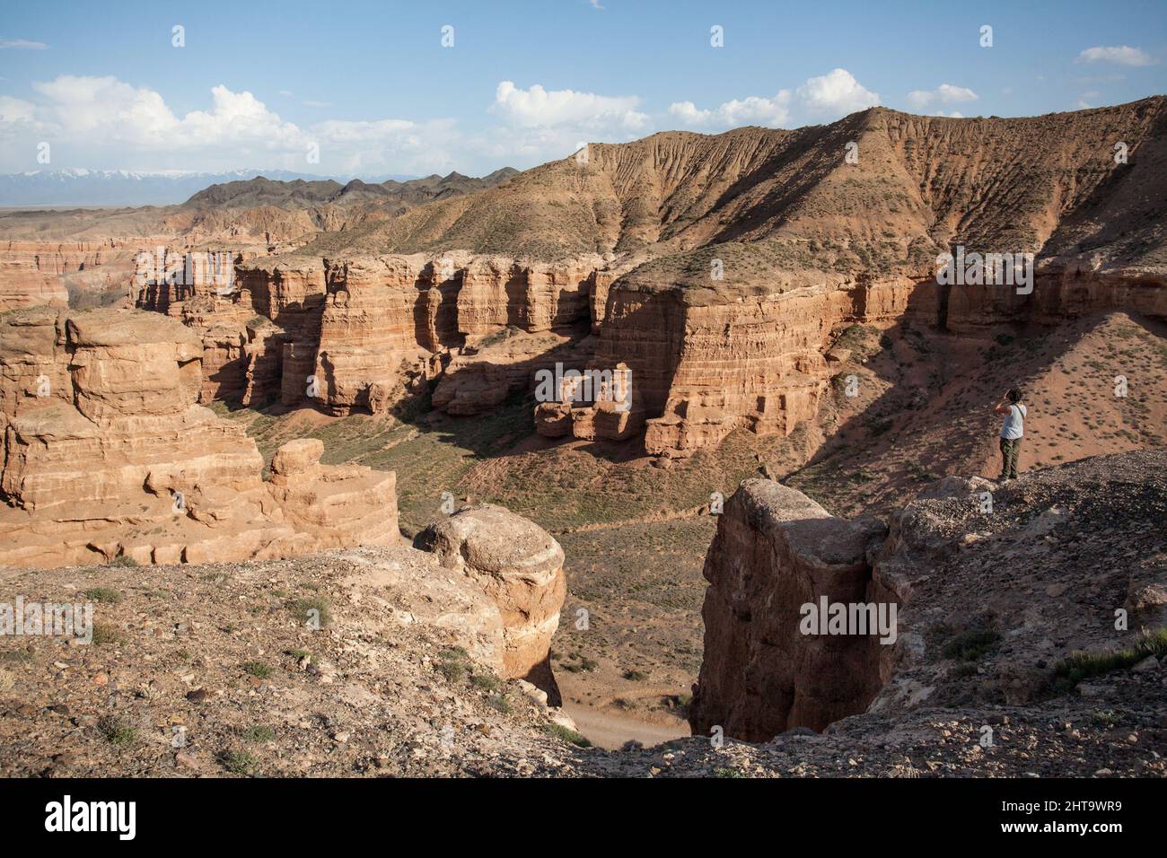 Unique landscape of the Red Canyon with massive cliffs and sandstones ...