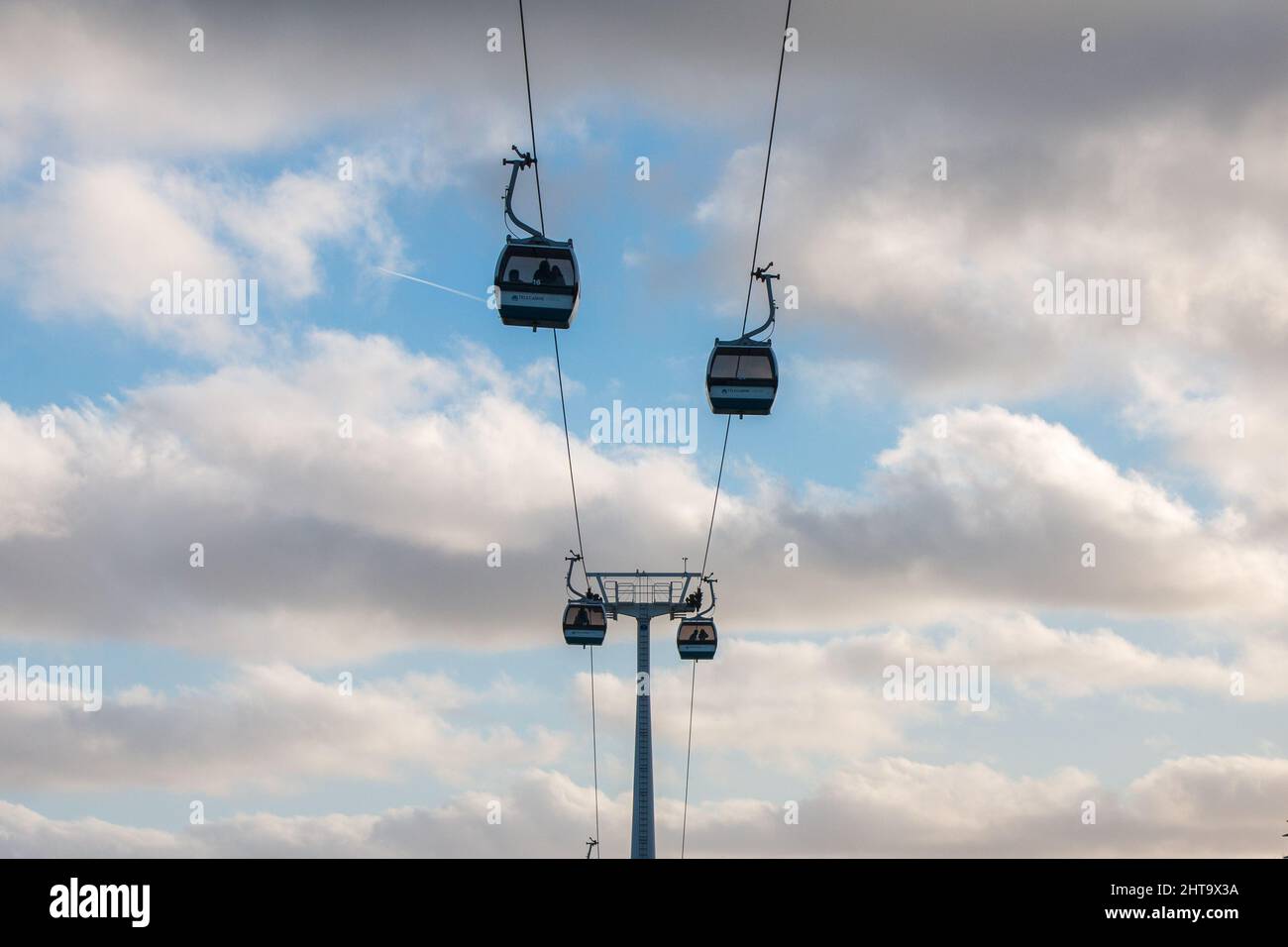 The cable cars with a cloudy sky Stock Photo - Alamy