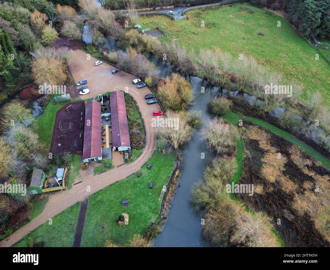 Aerial view of Taverham village located in England Stock Photo - Alamy