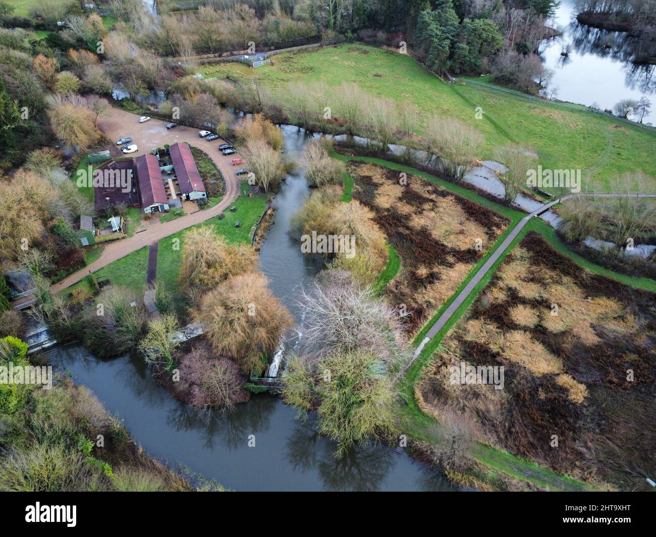 Aerial view of Taverham village located in England Stock Photo - Alamy
