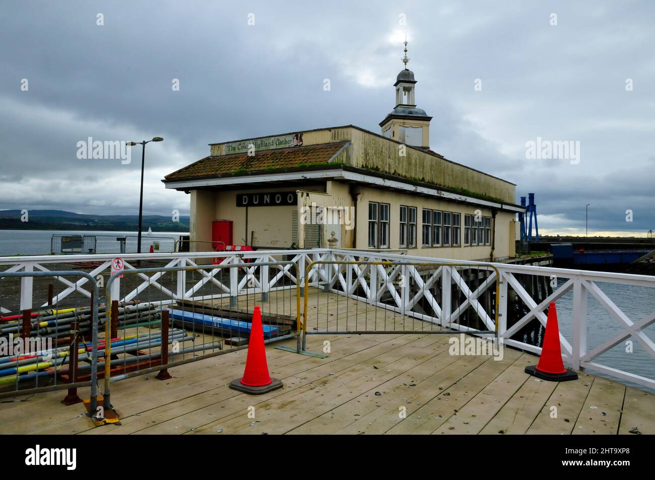 Pier building in Dunoon, Scotland, undergoing restoration Stock Photo ...