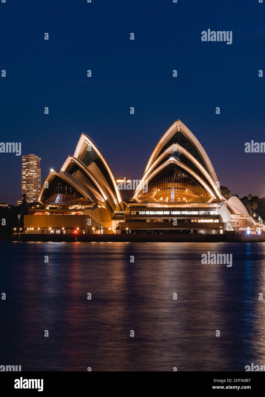 Vertical shot of Sydney Opera House on Port Jackson, Sydney Australia ...