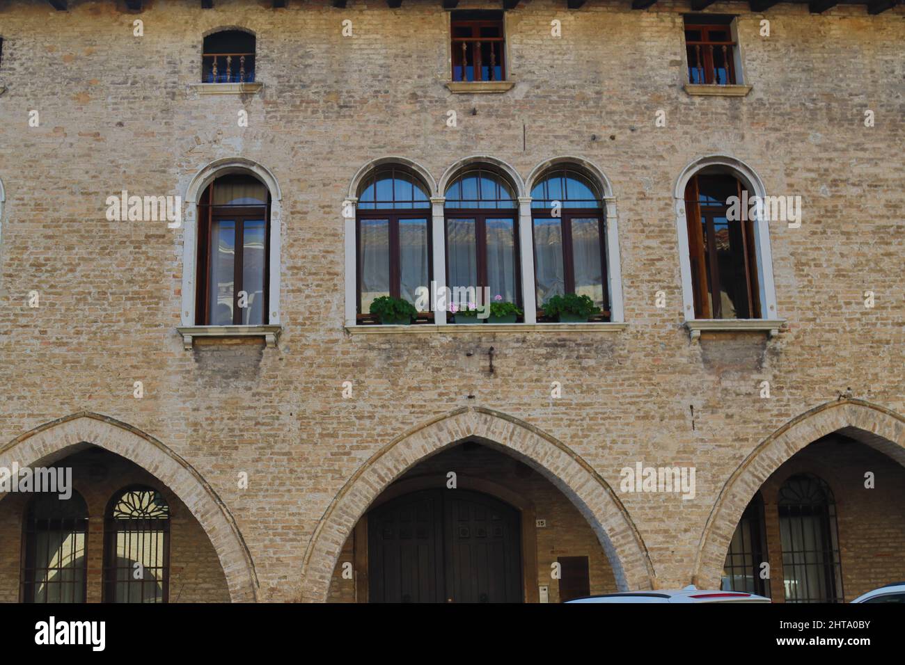 Beautiful brick building in Portogruaro, Venice, Italy Stock Photo - Alamy