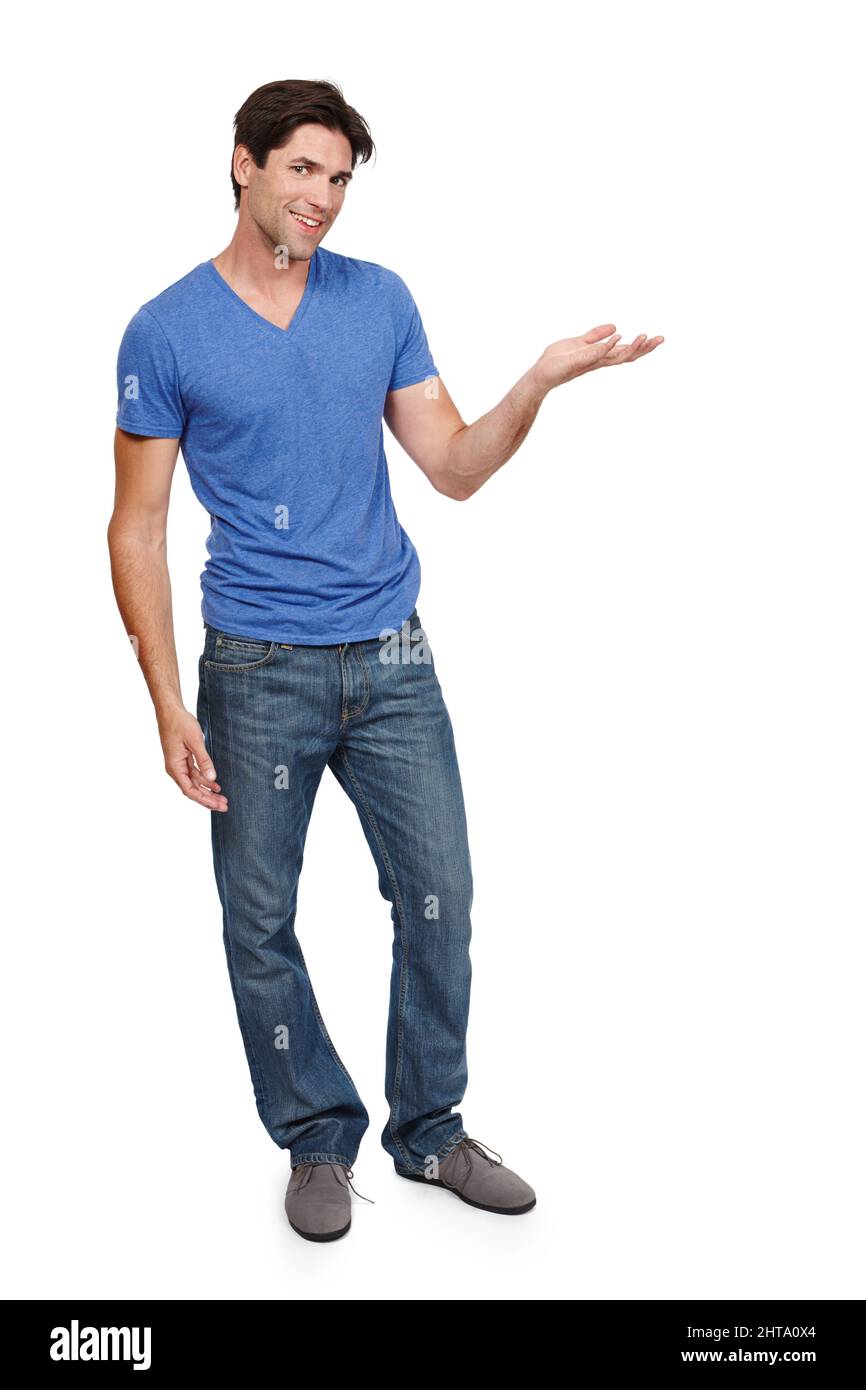 Hes very persuasive. Full-length studio portrait of a handsome young ...