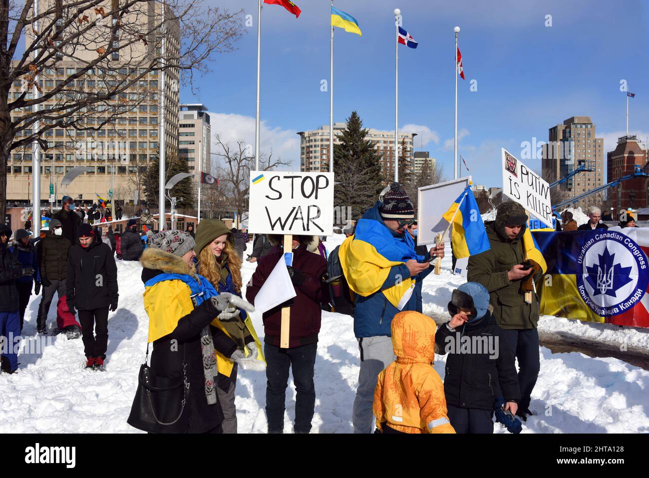 Ottawa, Canada - February 27, 2022: The Ottawa Stands With Ukraine ...