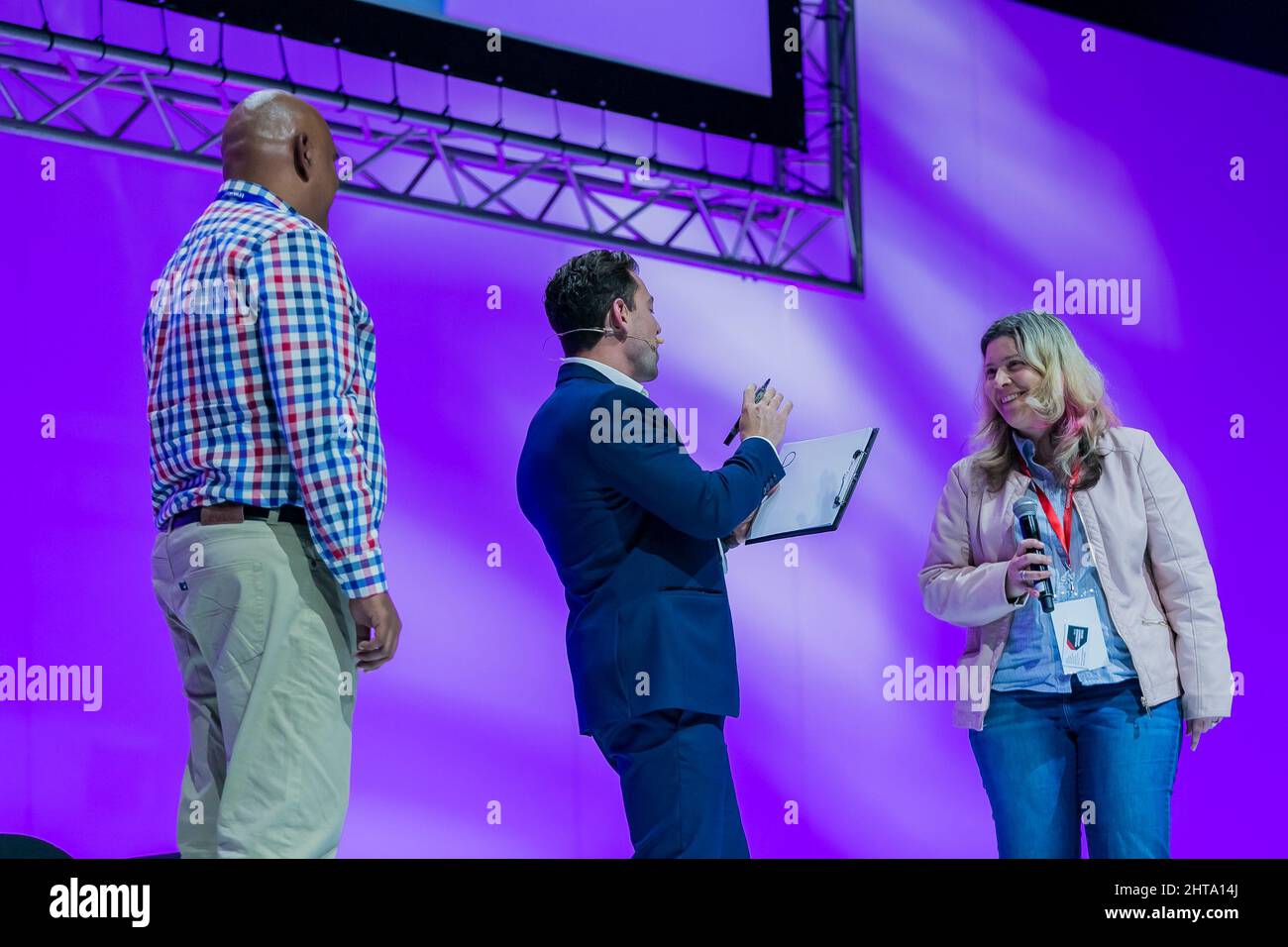Celebrity mentalist Gilan Gork on stage at Think Sales Convention in ...