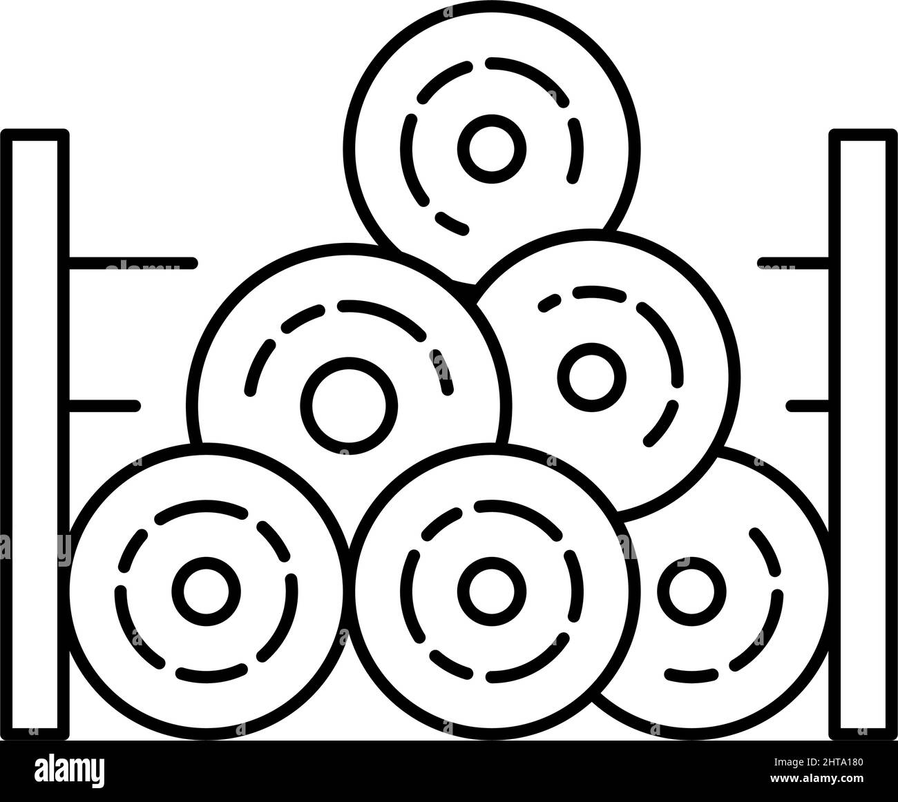 wooden timber storage line icon vector illustration Stock Vector Image ...
