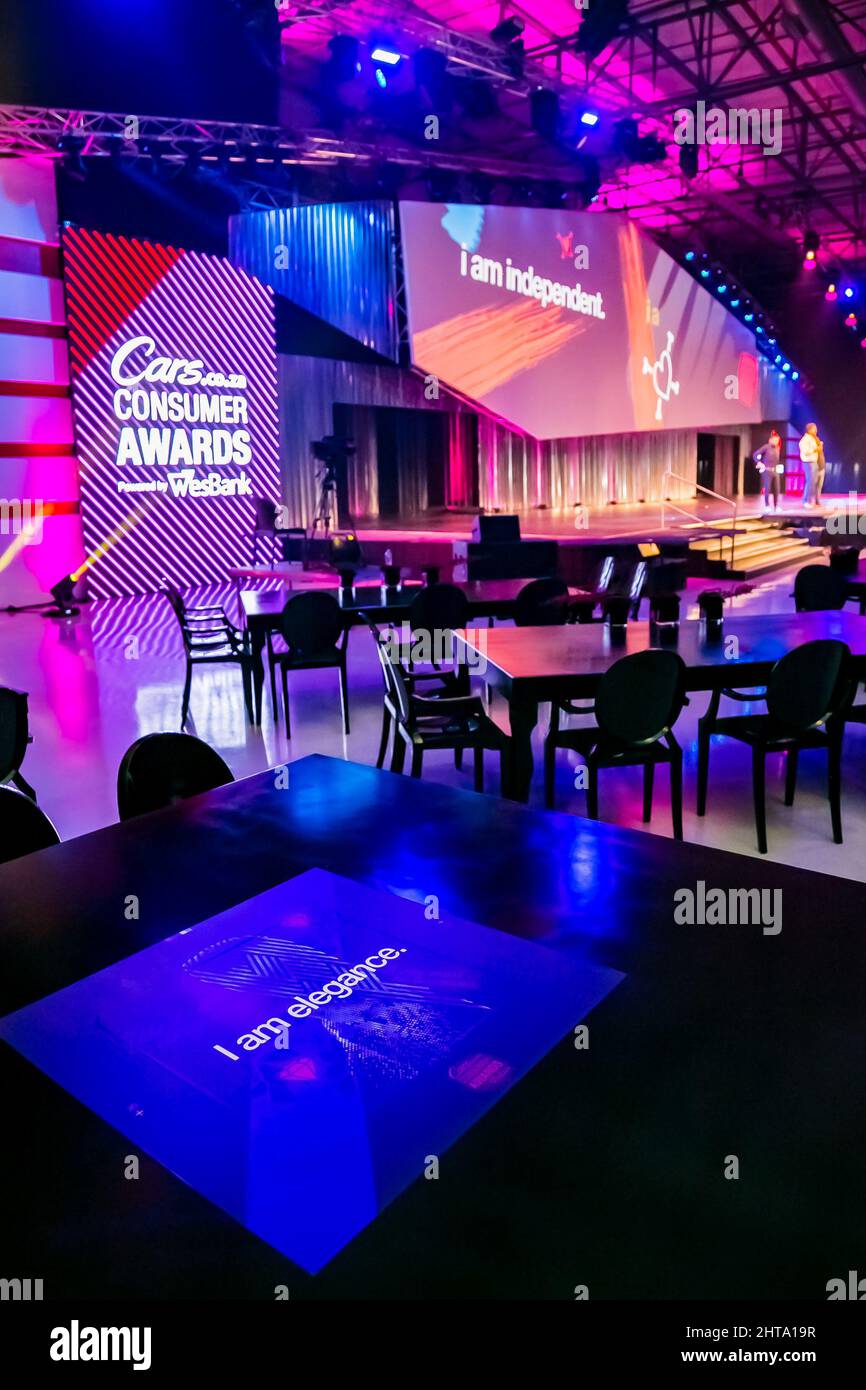 Stage and lighting set-up at Cars.co.za Awards Event in Johannesburg ...