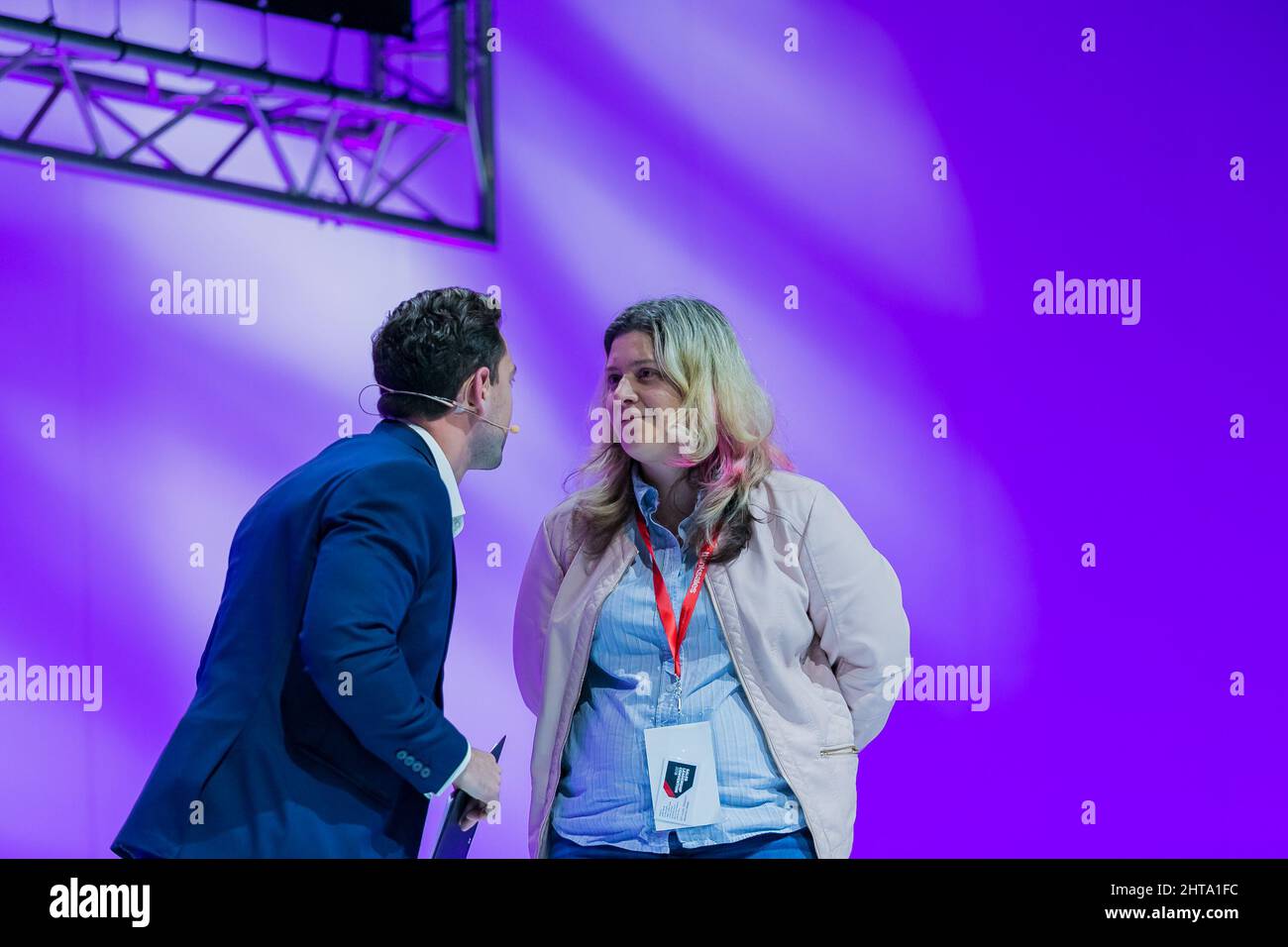 Celebrity mentalist Gilan Gork on stage at Think Sales Convention in ...
