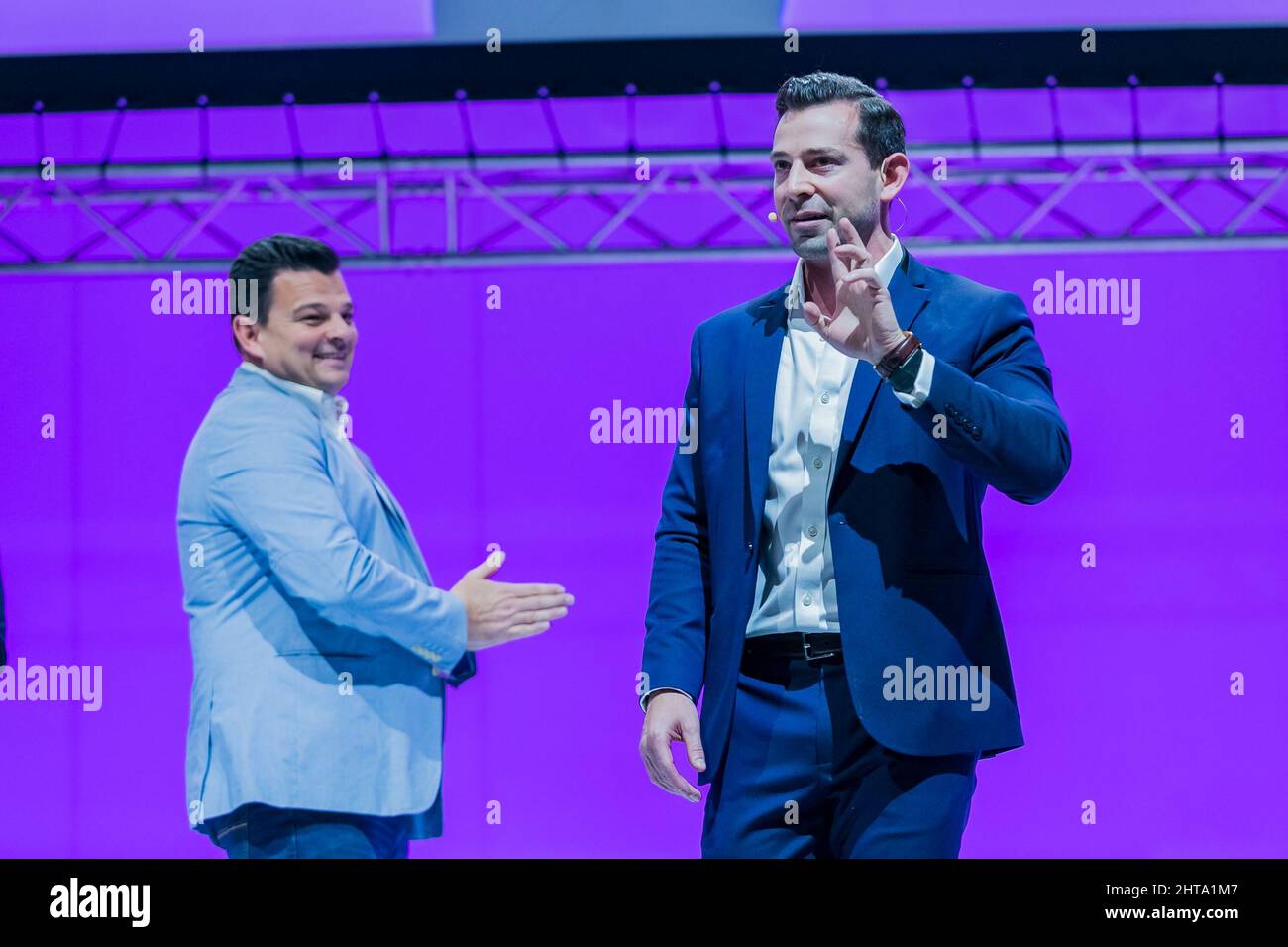 Celebrity mentalist Gilan Gork on stage at Think Sales Convention in ...