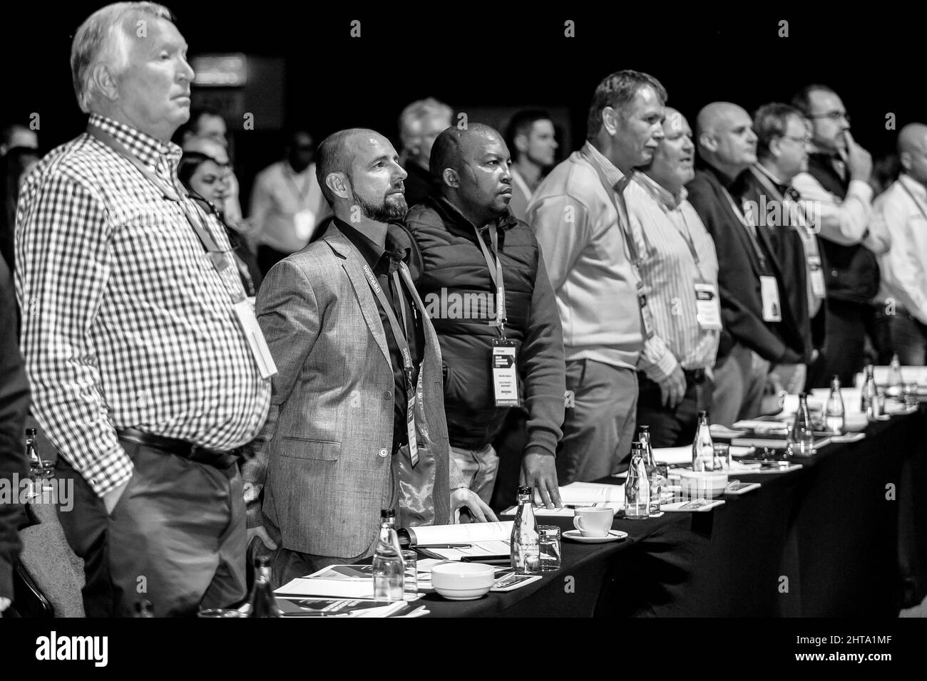 Delegates attending sales convention at the large conference center in ...