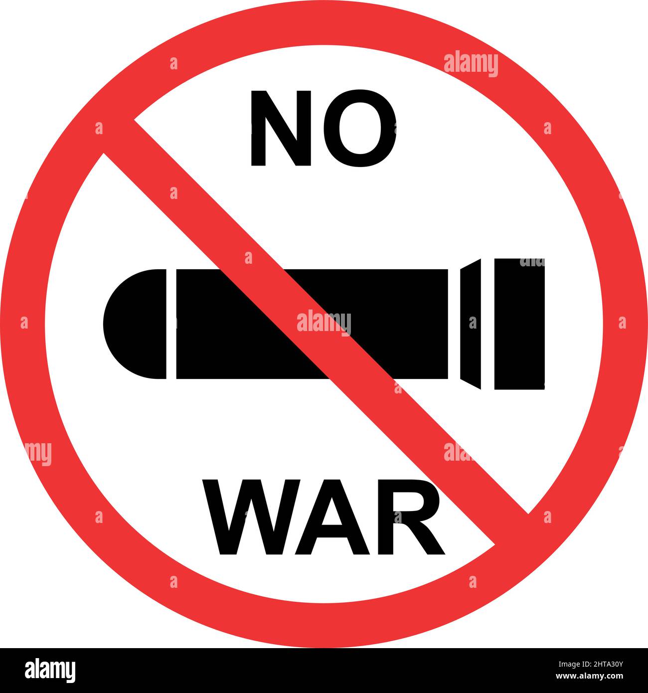 Red sign NO WAR on white background - Vector illustration Stock Vector ...