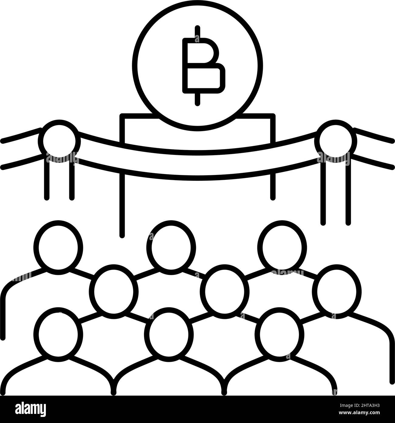 presentation bitcoin line icon vector illustration Stock Vector Image ...
