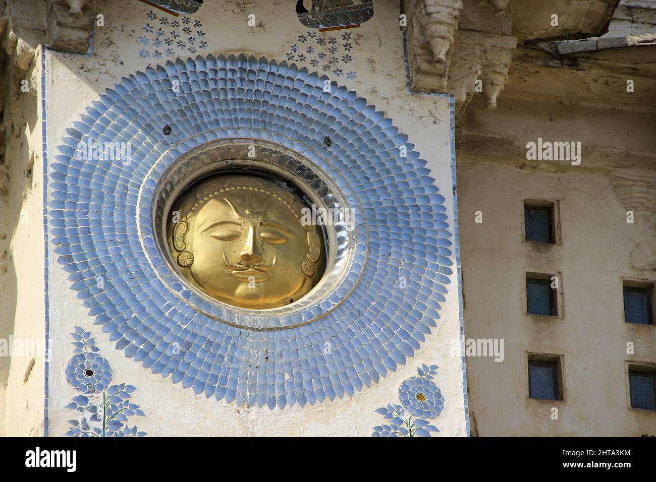 Mewad kingdom mask is prominently etched on a balcony wall at City ...