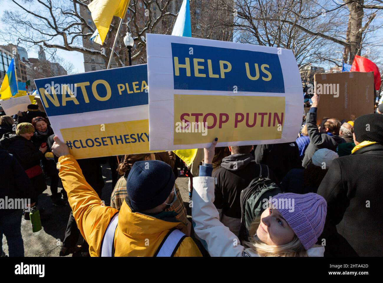 Feb. 27, 2022. Boston, MA. Thousands of people marched through the ...