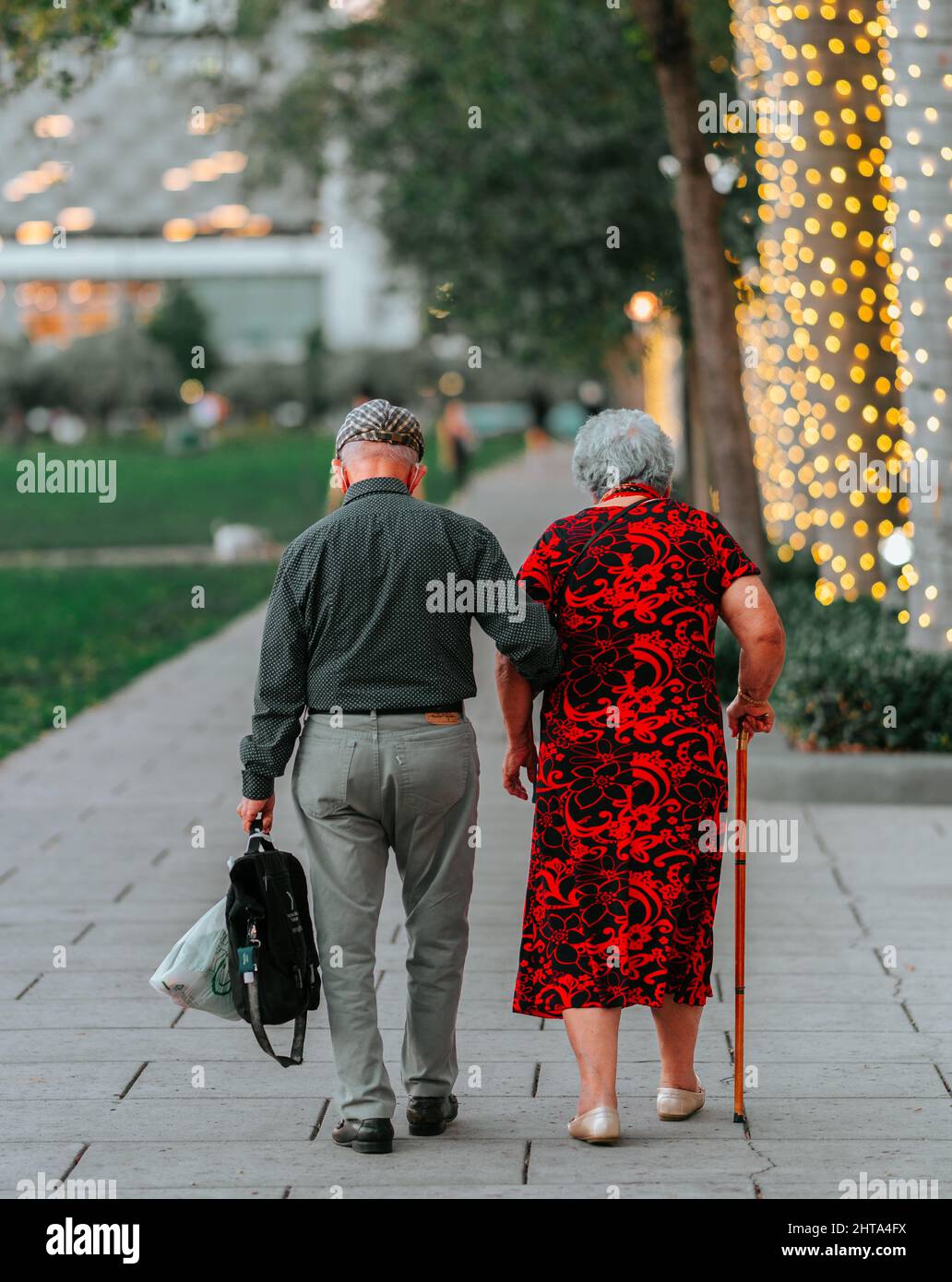 Back view of a an old couple Stock Photo - Alamy