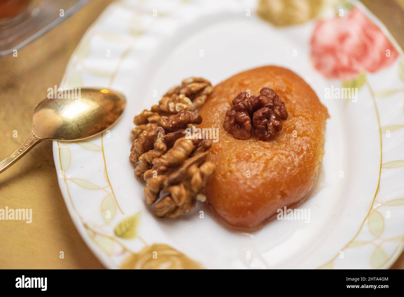 Traditional Turkish dessert with walnuts Stock Photo - Alamy