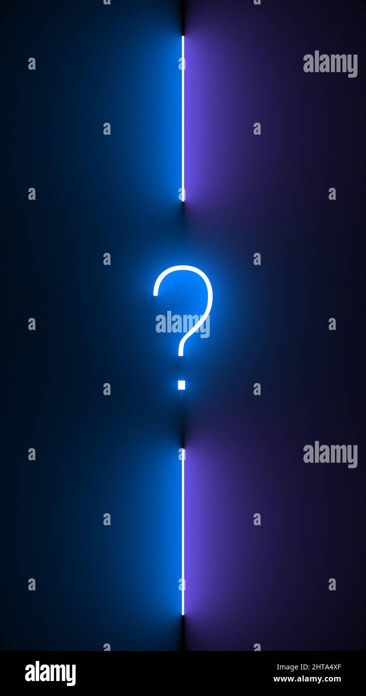 Illustration of a neon punctuation mark isolated on a black background ...