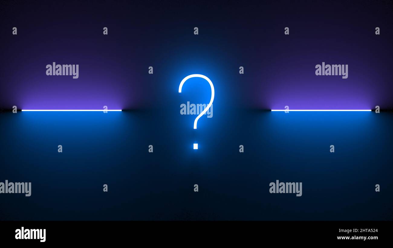Illustration of a neon punctuation mark isolated on a black background ...