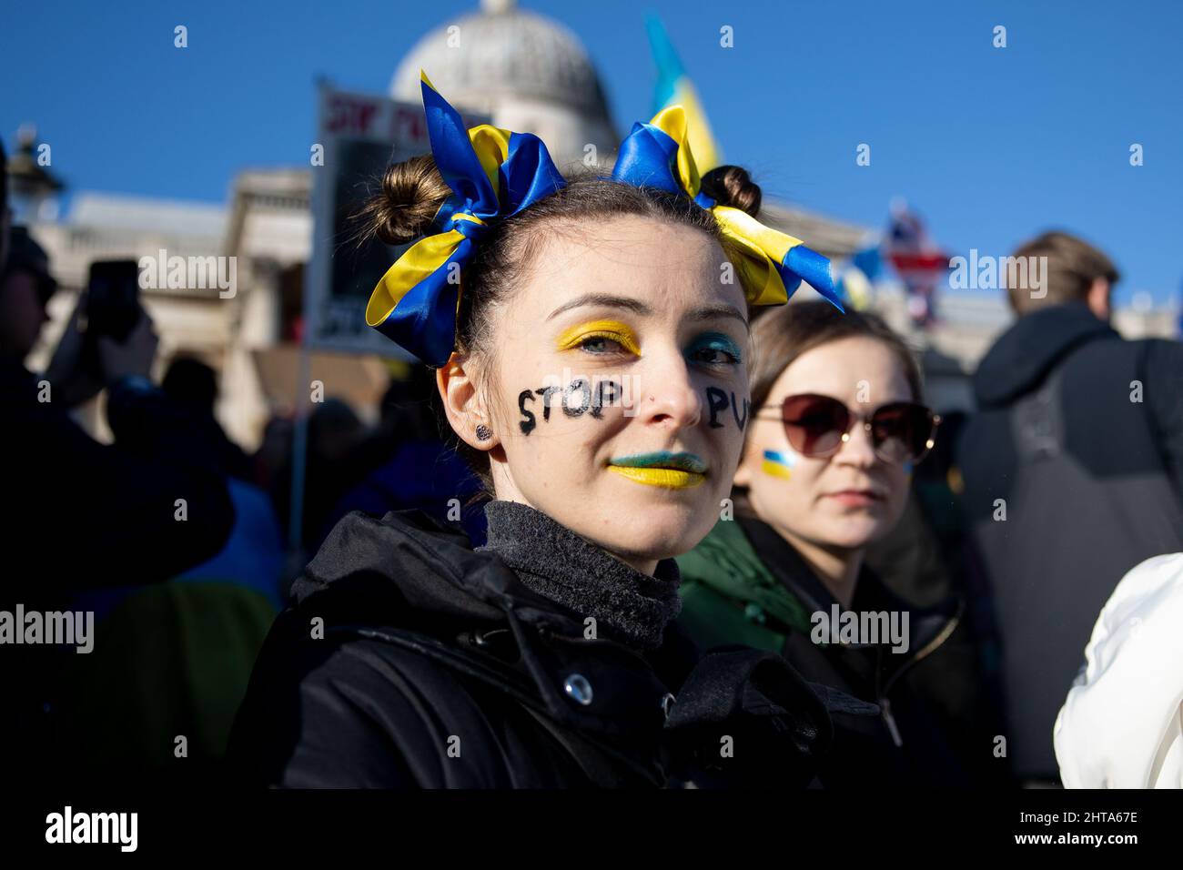 Ukraine protest face paint hi-res stock photography and images - Alamy