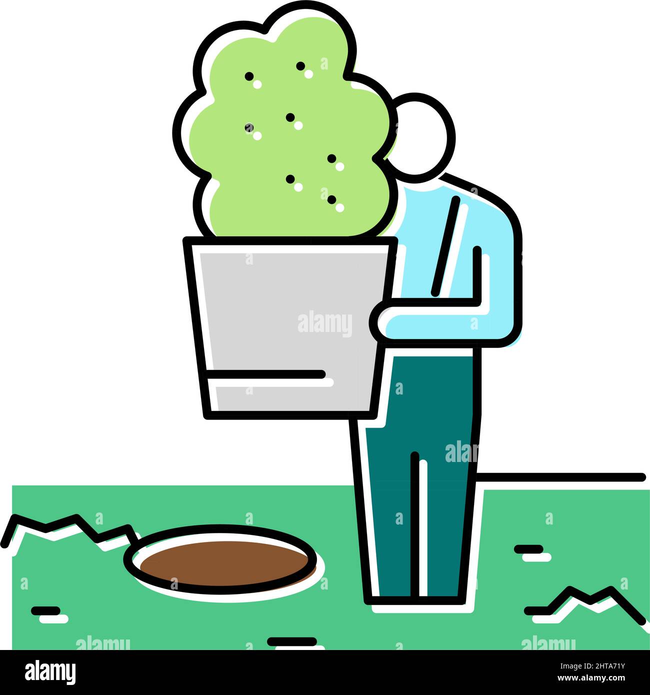 planting service color icon vector illustration Stock Vector Image ...