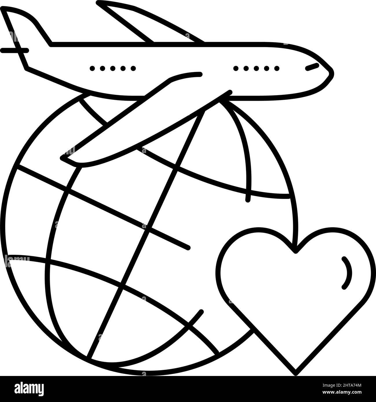 love for traveling line icon vector illustration Stock Vector Image ...