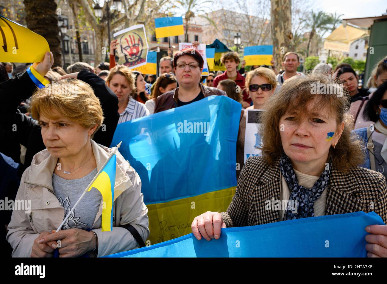 Ukrainian citizens living in Seville made a demonstration to support ...