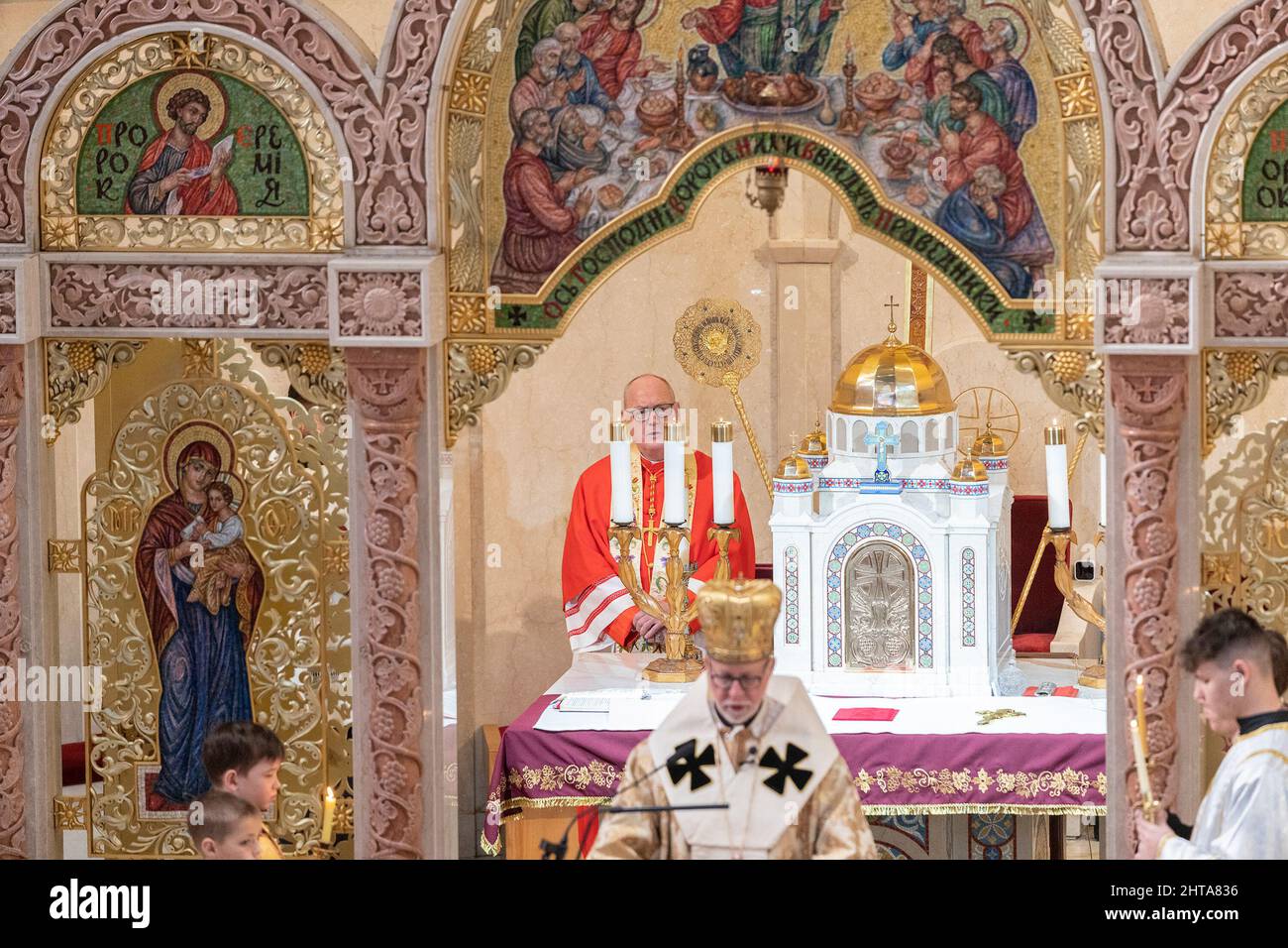 New York, United States. 27th Feb, 2022. Cardinal Timothy Dolan attends ...