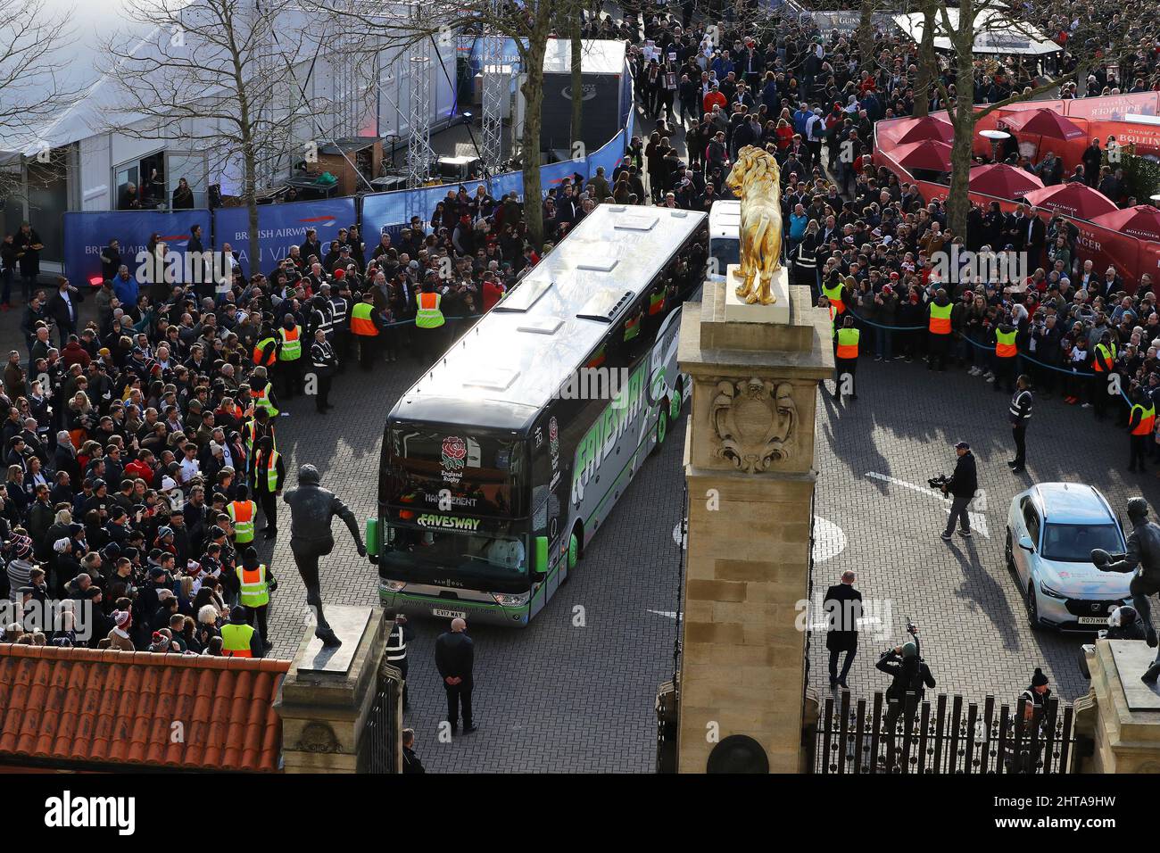 The england team bus arrives hi-res stock photography and images - Alamy