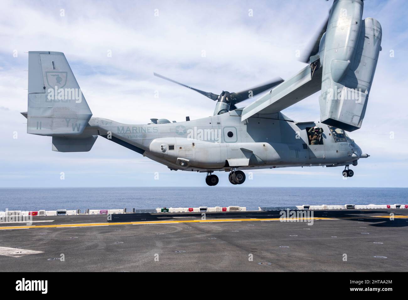 PACIFIC OCEAN (Feb. 26, 2022) An MV-22B Osprey attached to Marine ...