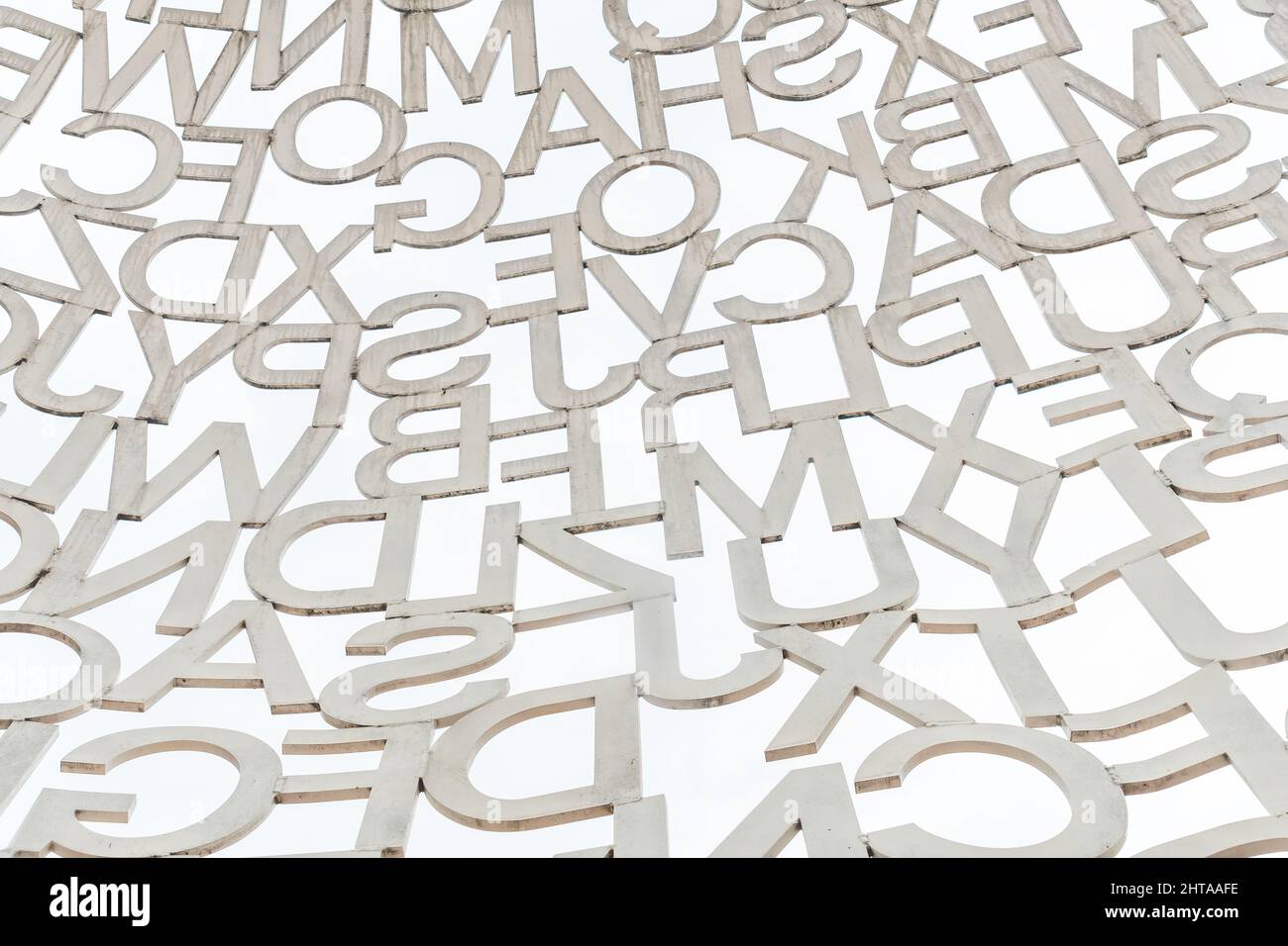 Letters in the sculpture El Alma del Ebro at International Exhibition ...