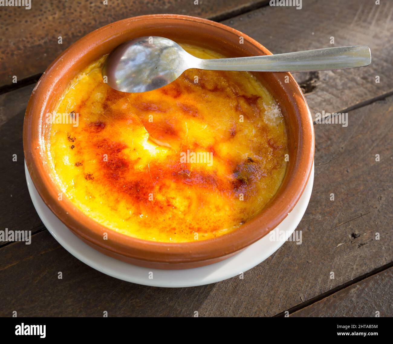 Creme brulee dessert known as Burnt cream Stock Photo - Alamy