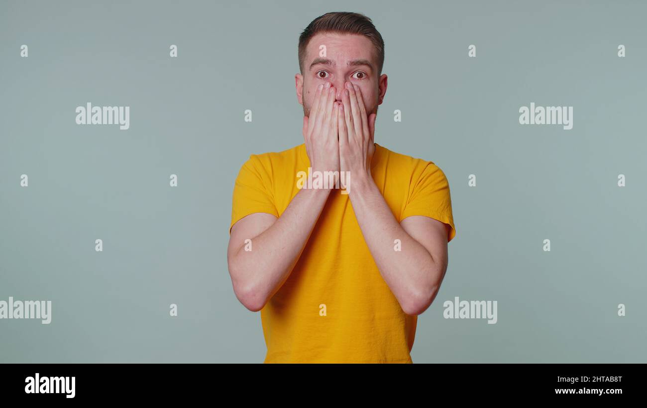 Man waving in panic hi-res stock photography and images - Alamy