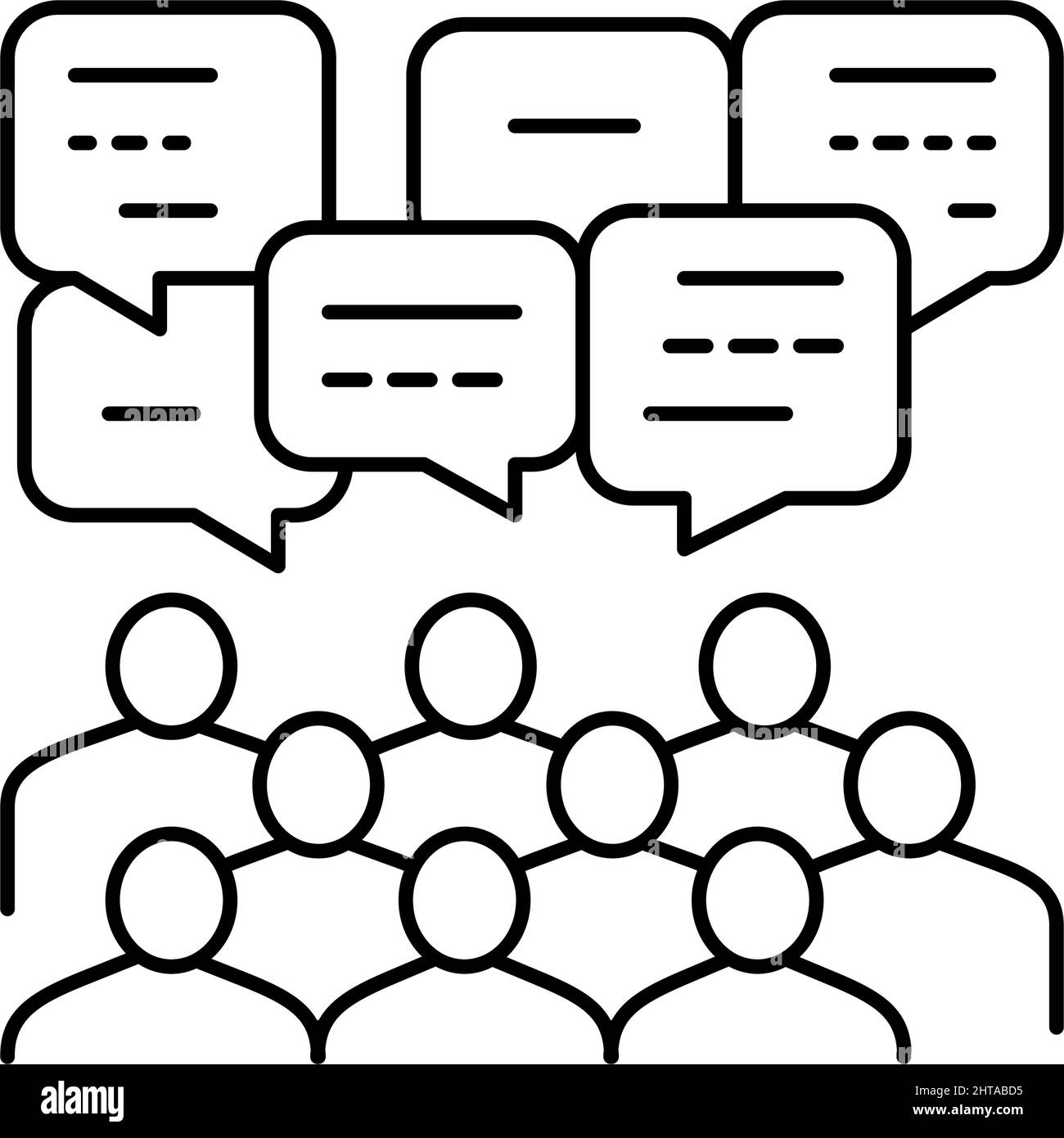 public discussion on forum line icon vector illustration Stock Vector ...