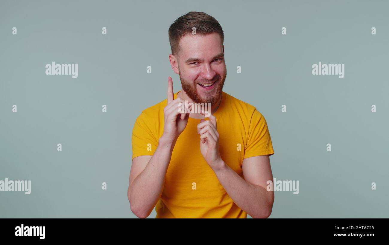 Sneaky cunning man with tricky face scheming evil plan, thinking over ...