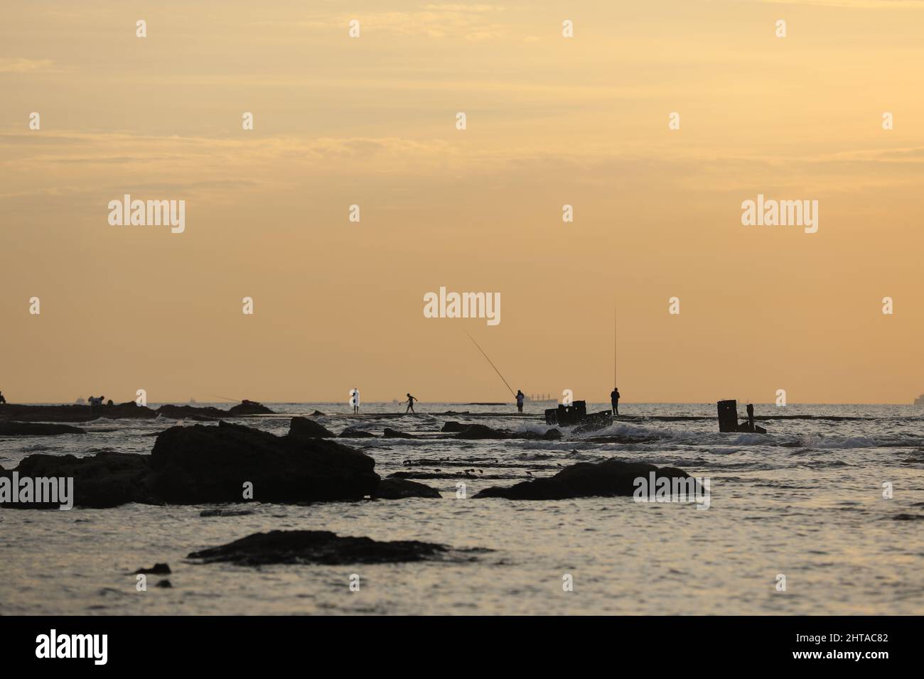 sunset in the evening over the sea High quality Stock Photo - Alamy