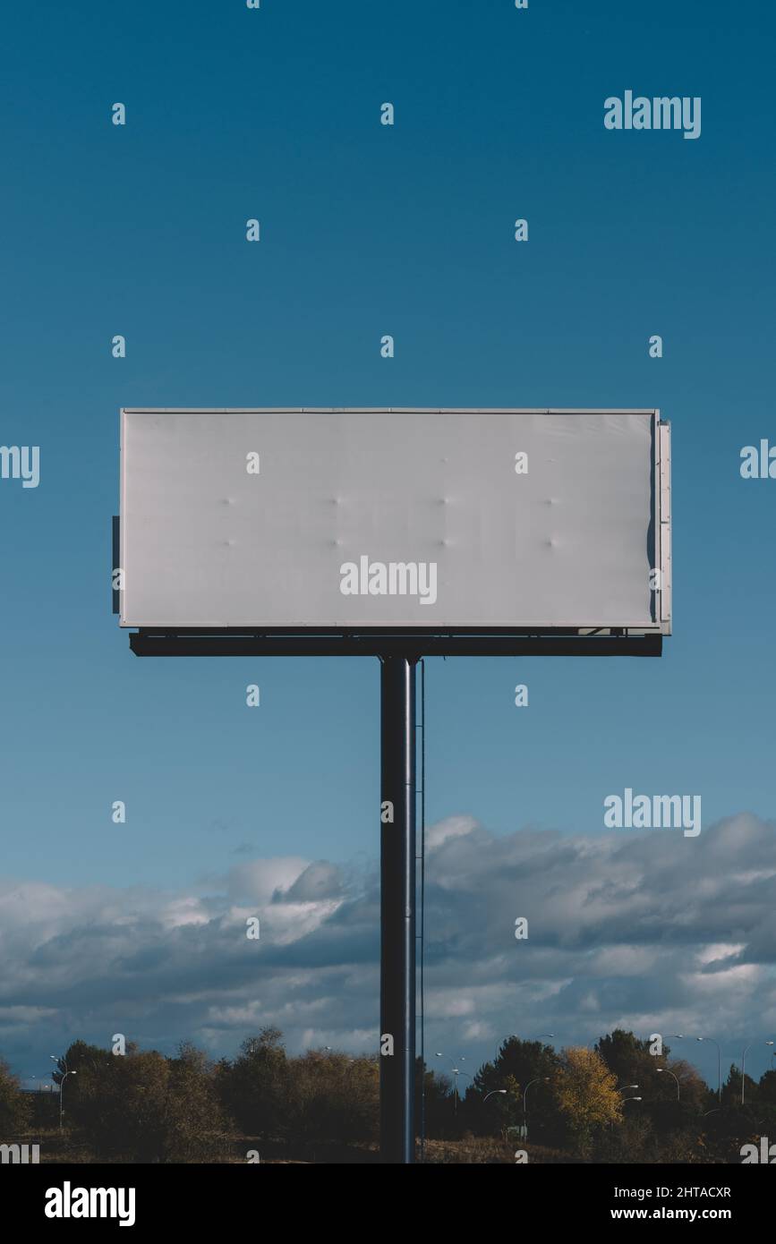 Closeup of an empty white banner Stock Photo - Alamy