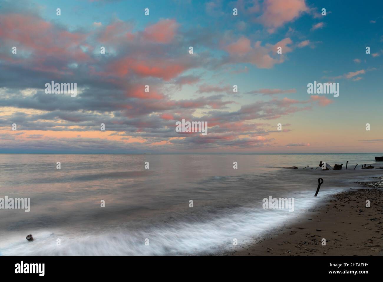 Colorful sunset landscape on Lake Huron Stock Photo - Alamy