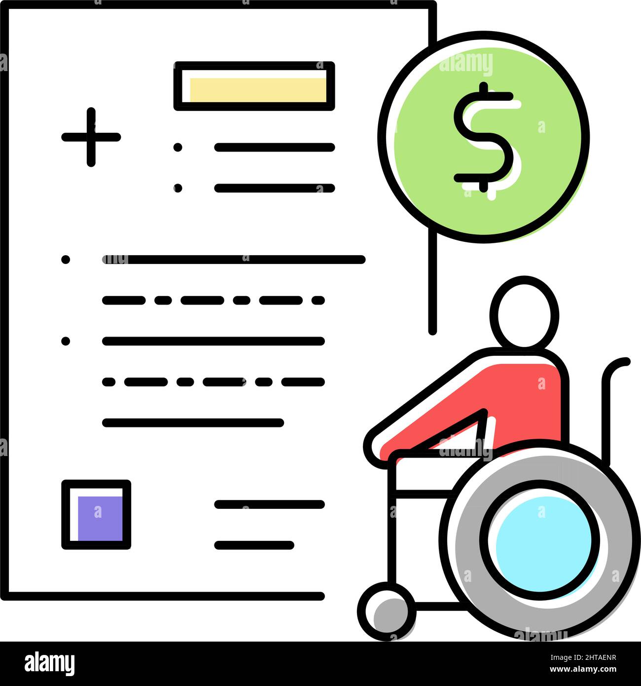 disabled allowance color icon vector illustration Stock Vector Image ...
