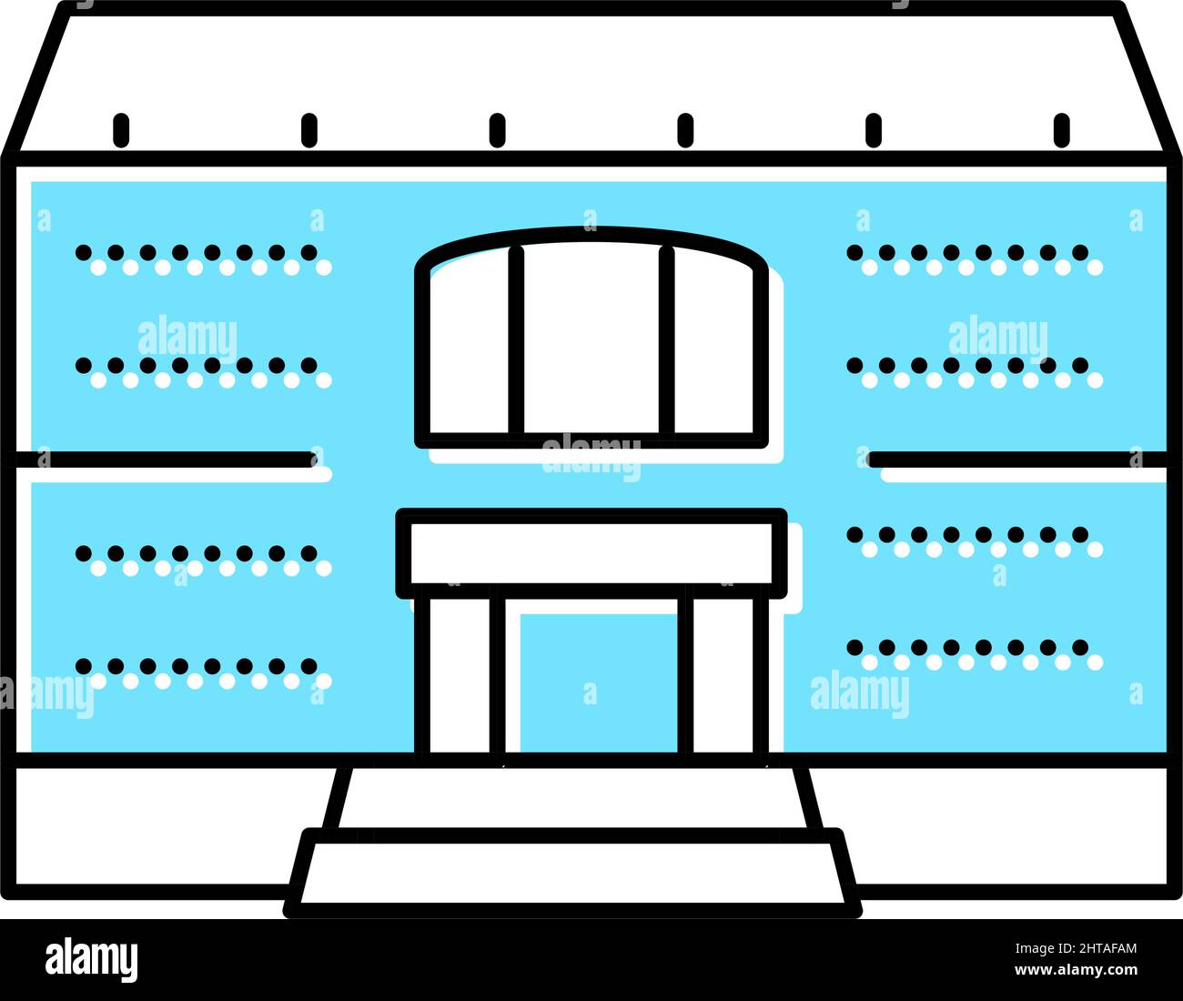 university building color icon vector illustration Stock Vector Image ...