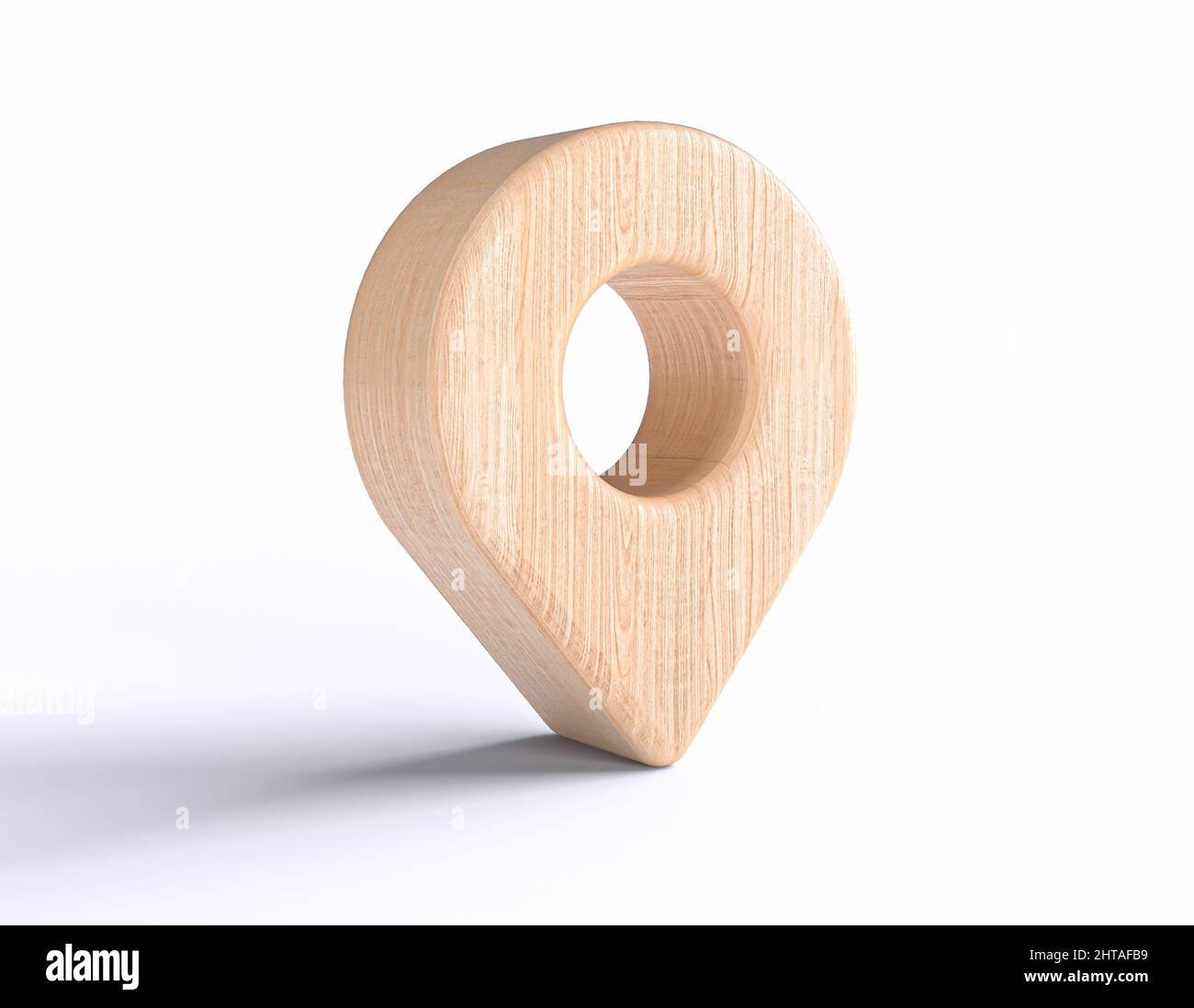 3D rendering of a wooden pointer isolated on white background Stock ...