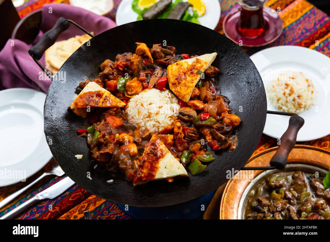 lamb meat saute coban kavurma Stock Photo - Alamy