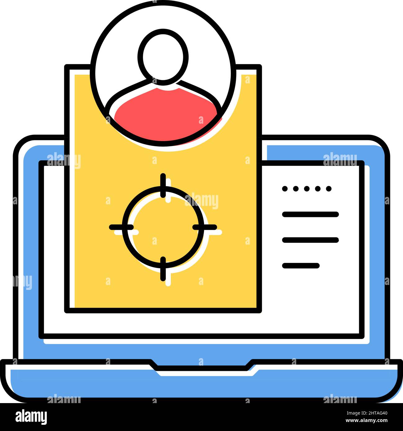 employee target laptop screen color icon vector illustration Stock ...