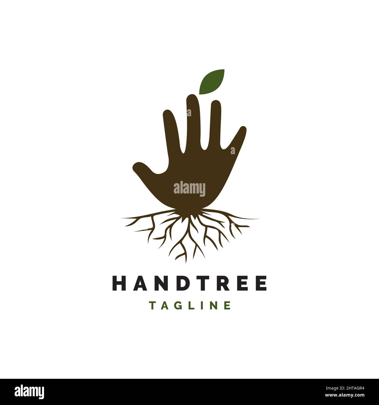 Hand with tree shape logo design vector template Stock Vector Image ...