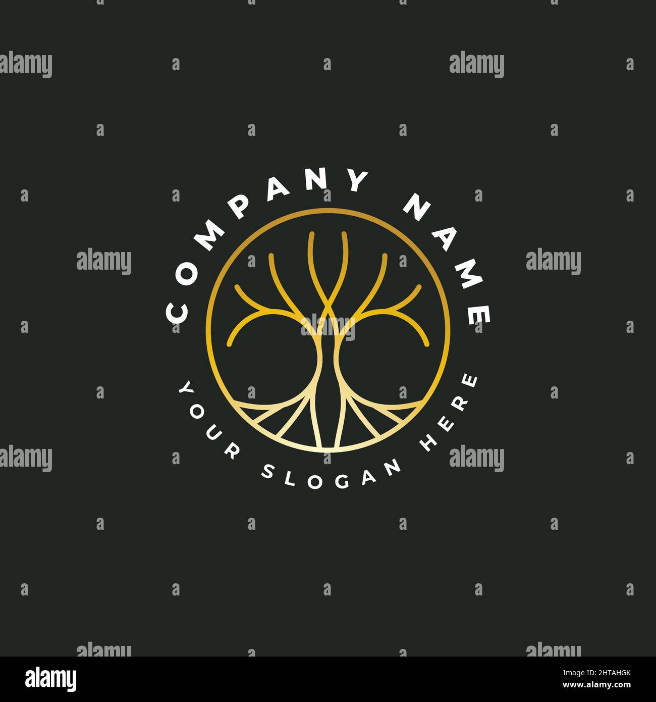 Round tree logo design illustration vector template Stock Vector Image ...