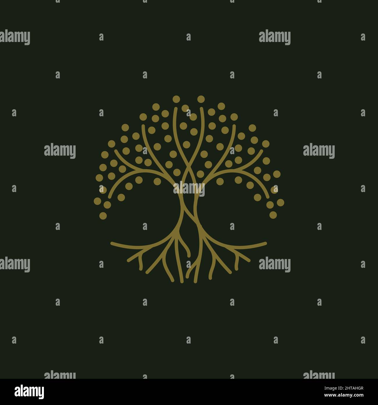 Round tree logo design illustration vector template Stock Vector Image ...