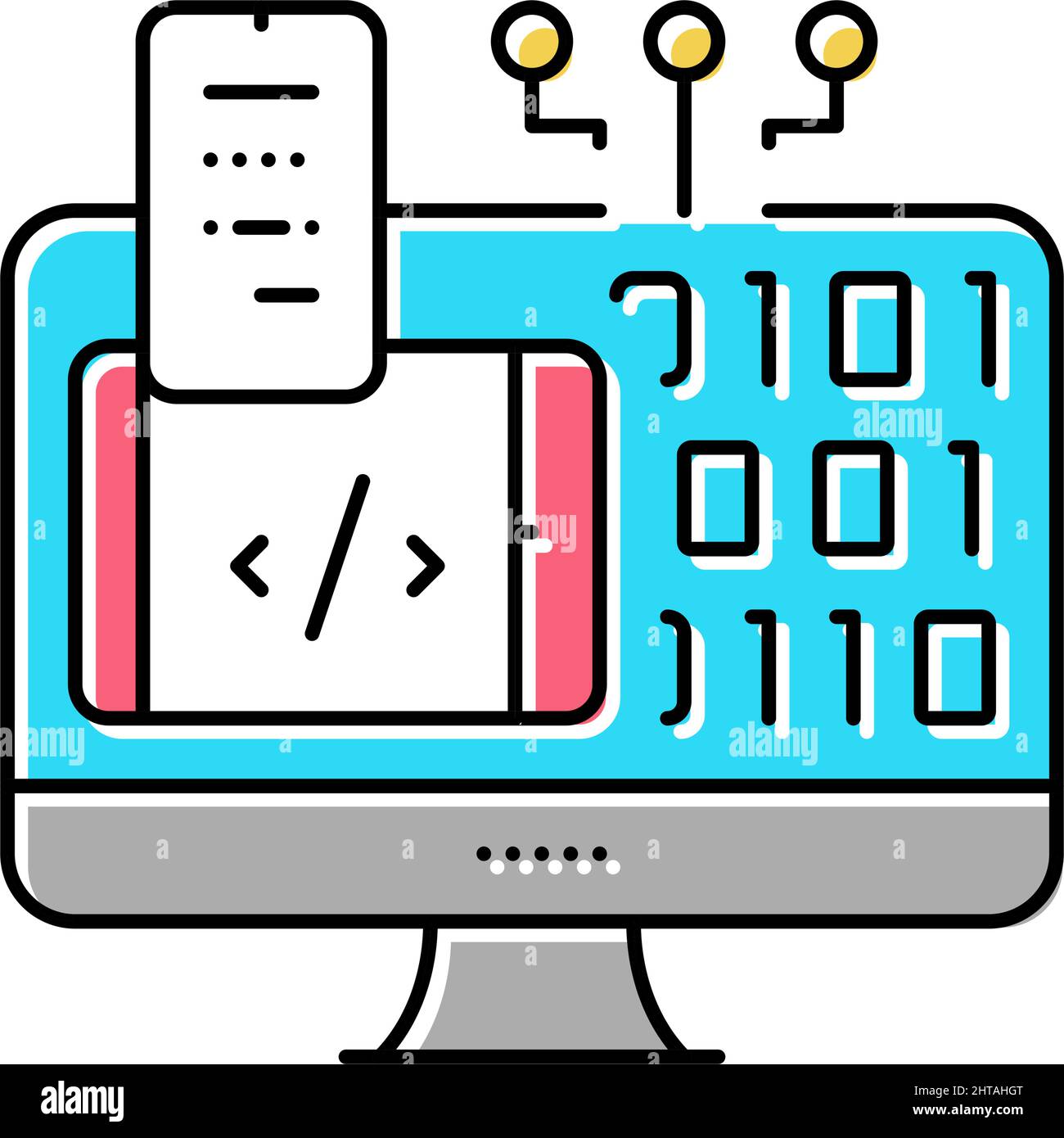 Programming Software Color Icon Vector Illustration Stock Vector Image