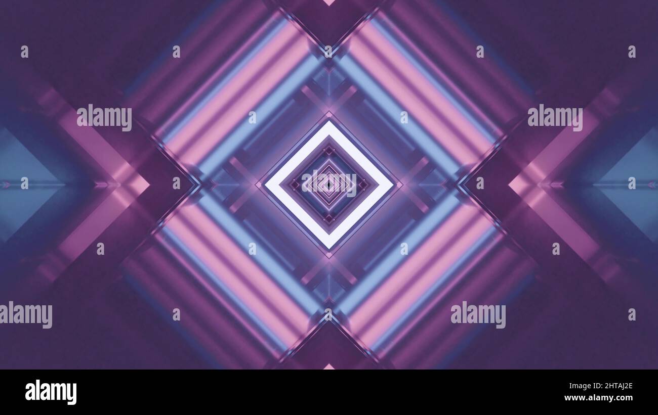 3D illustration of a sci-fi background with geometric shapes and purple ...