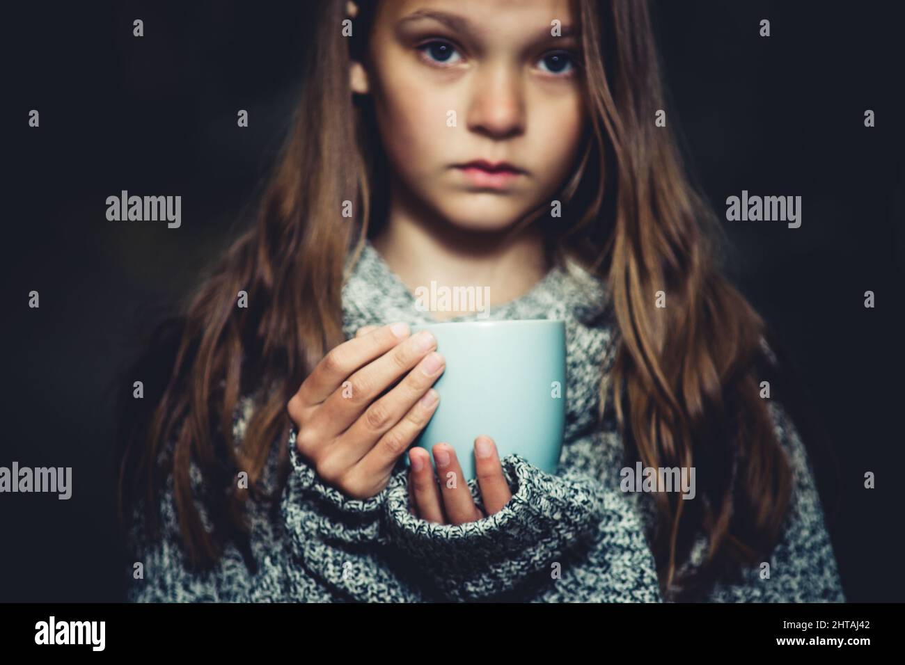 Portrait sad girl frozen hi-res stock photography and images - Alamy